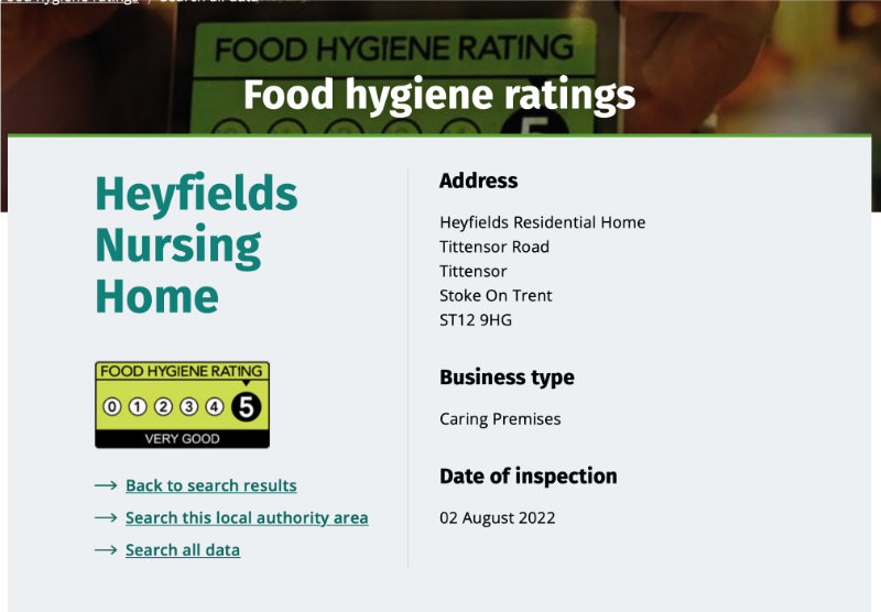 Heyfields awarded the highest Food Hygiene Rating - Heyfields ...